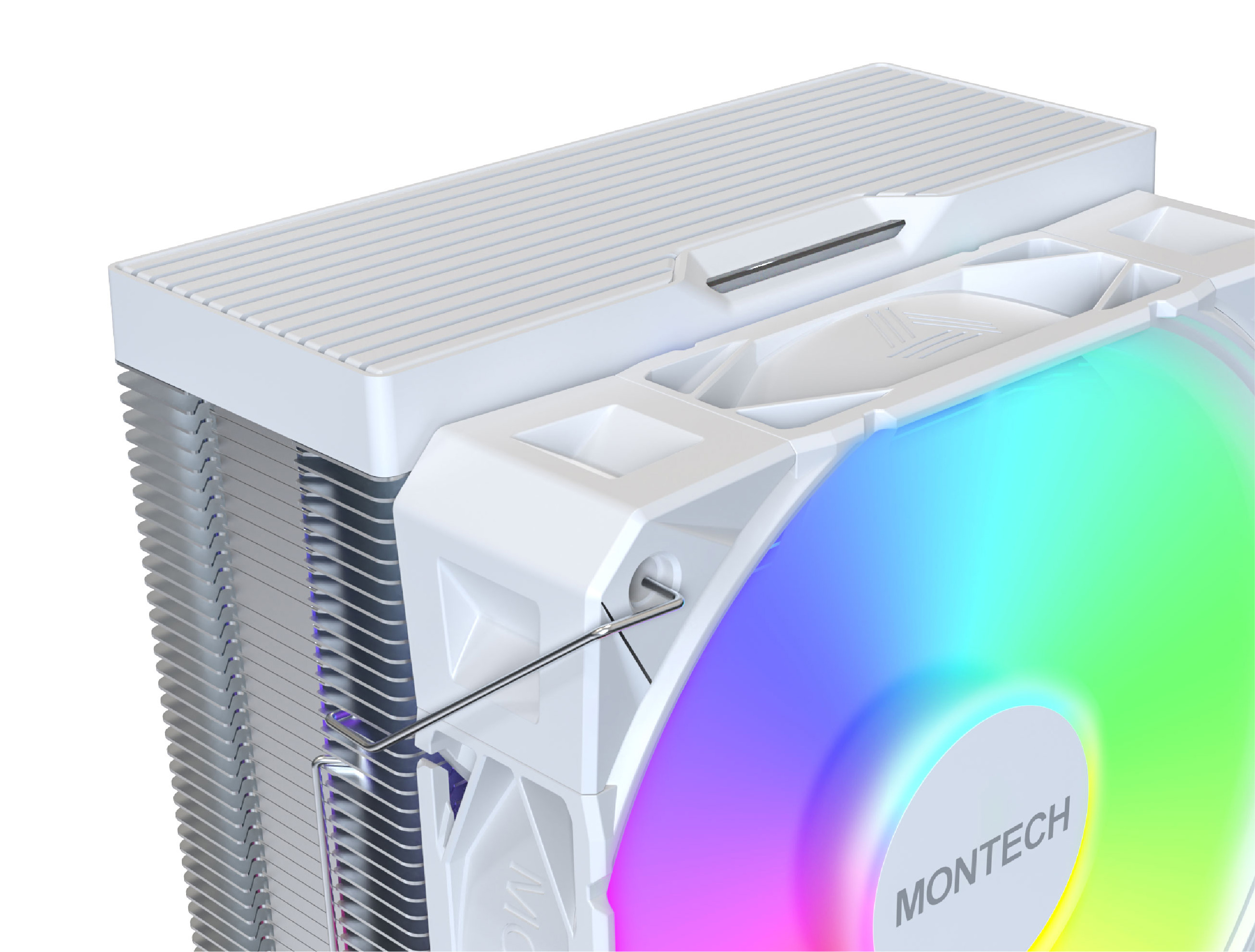 MONTECH NX400 ARGB - CPU Air Cooler, Single Tower, 4 Advanced Heat Pipes, 52-fin Heat Sink, E28 ...